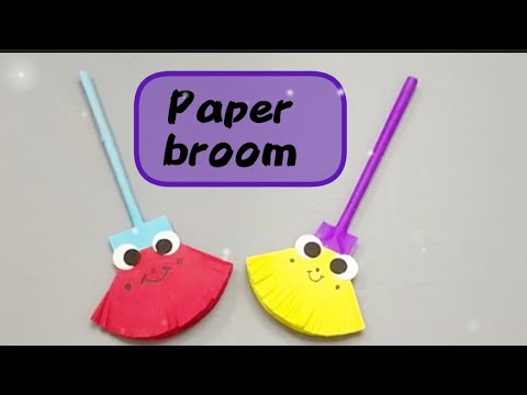 Paper broom | How to make beautiful broom |Cute little paper broom ...