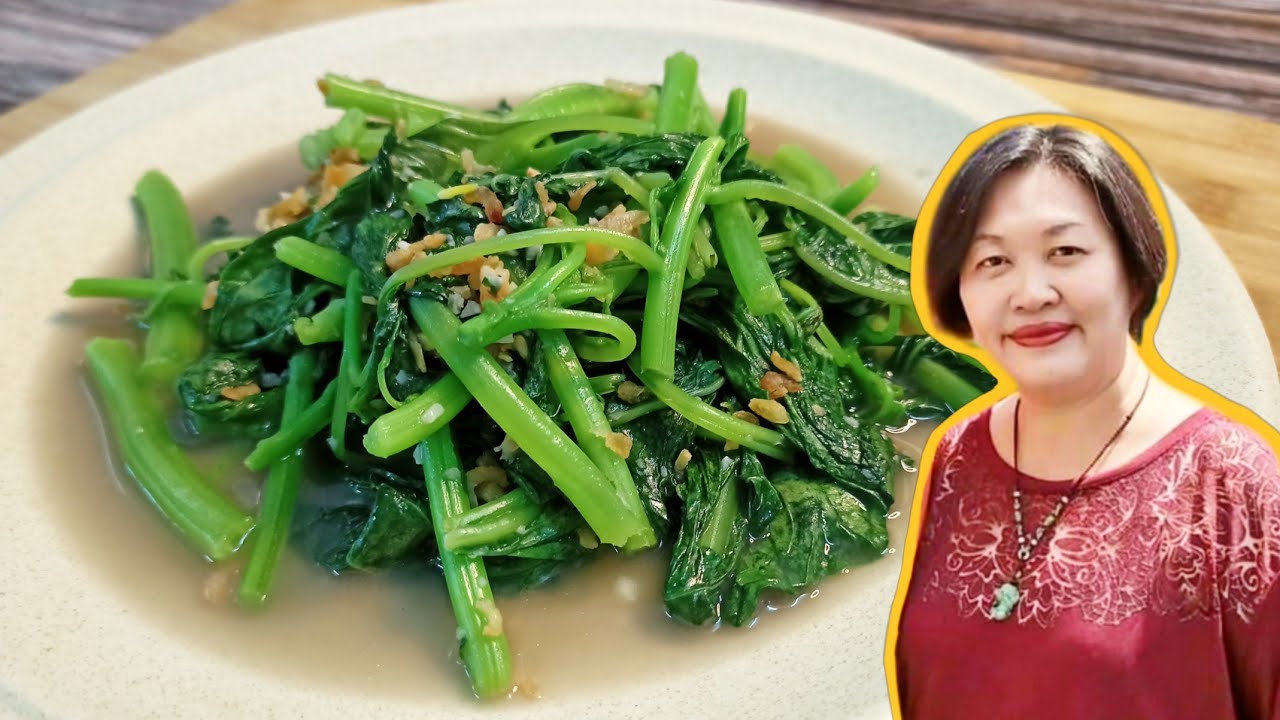 Stir Fry Bayam | 炒苋菜 虾米 | Bayam Goreng Udang Kering | - YouTube