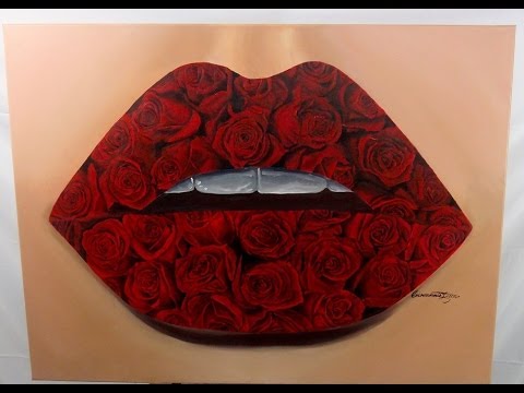 Pk Realistic Rose Lips Painting Timelapse 30 hours in 5 minutes! - YouTube
