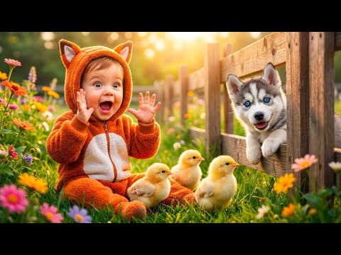 Baby Plays Hide & Seek with Cute Baby Animals! 🐶🐥🙈 | Where Is My Pet?! Fun Video for Kids