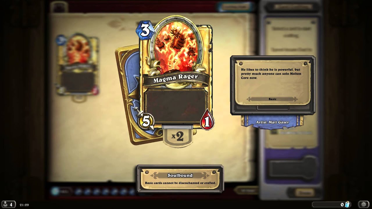 Magma Rager HD Hearthstone Golden Card Spotlight - YouTube