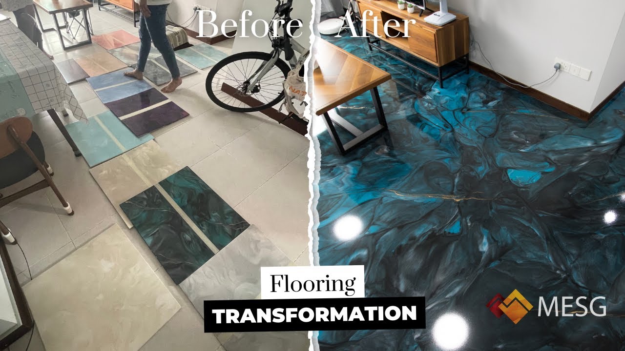 How to Transform floor | Metallic Epoxy Turquoise Galaxy - YouTube