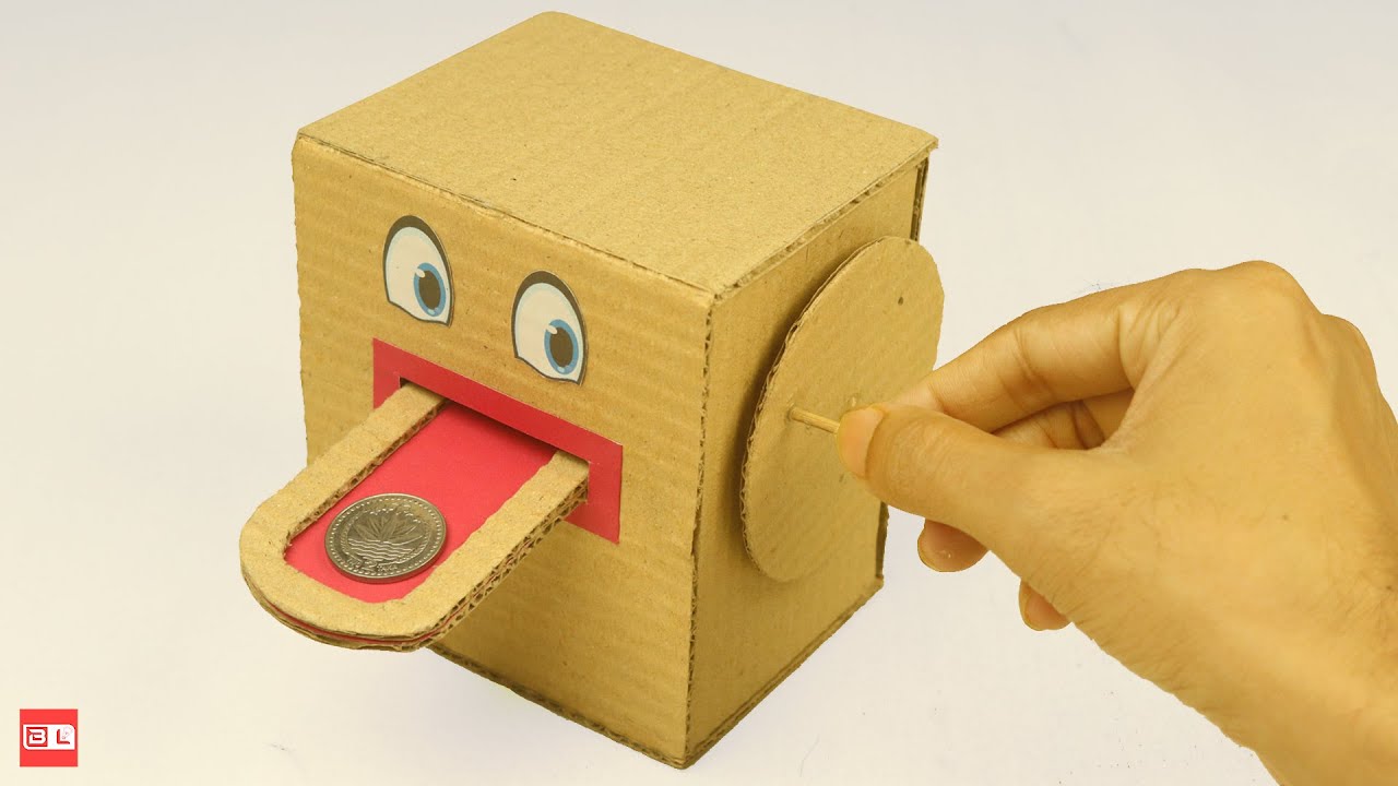 How To Make Coin Bank From Cardboard - Amazing Cardboard Project - YouTube