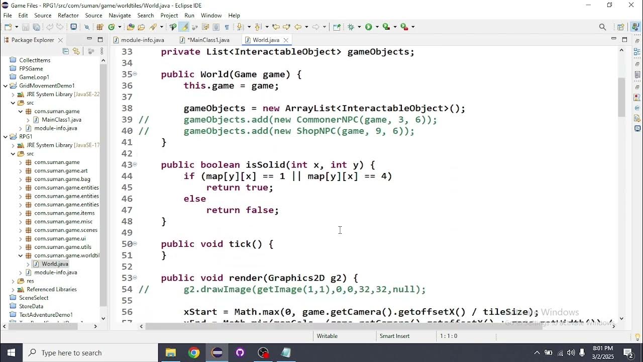 Let's Make a Game - Simple Grid Movement in Java | Moving player with mouse clicks - YouTube