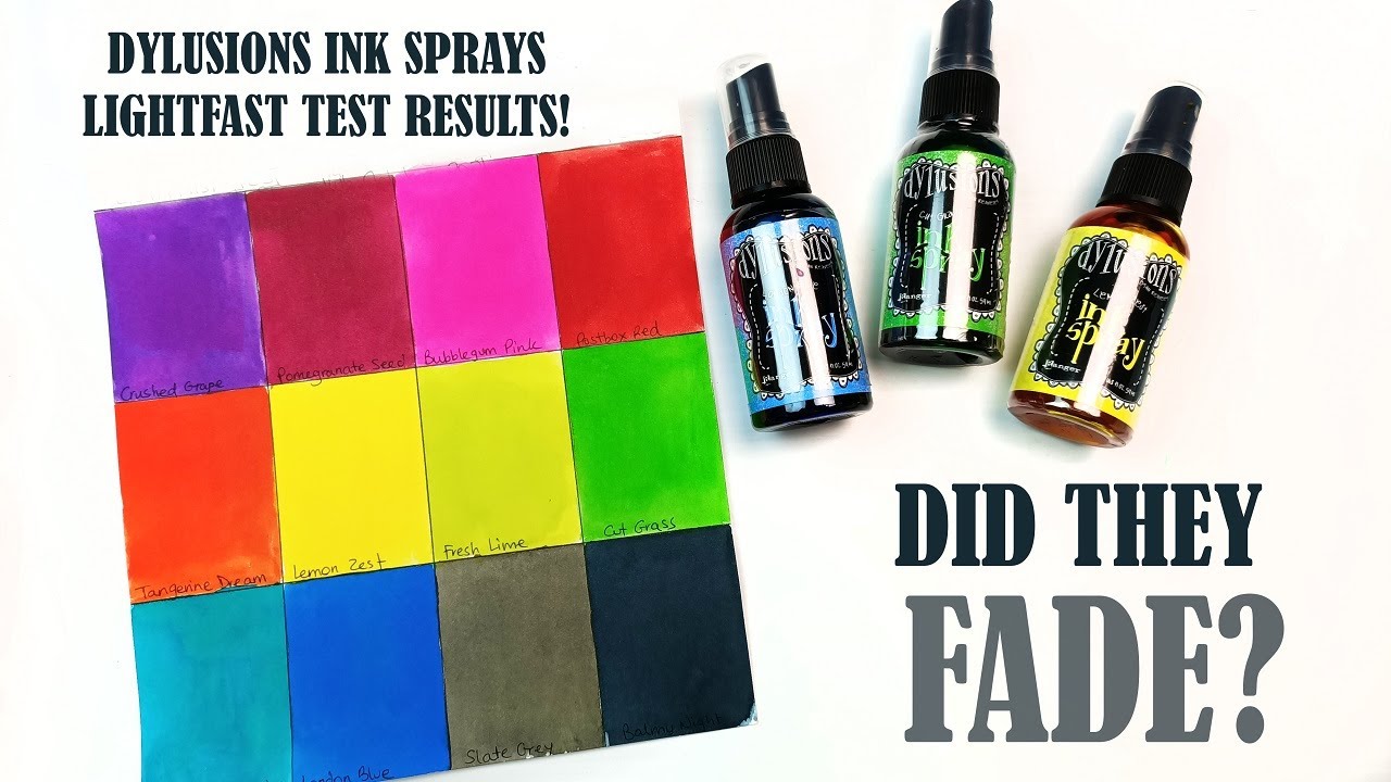 Dylusions Ink Sprays - Are They Lightfast or Fugitive? Test Results are ...