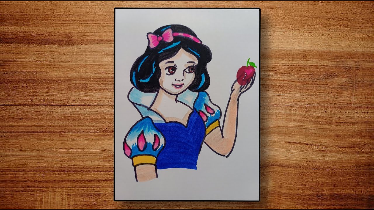 How to draw Snow White drawing for beginner | Snow white drawing by ...