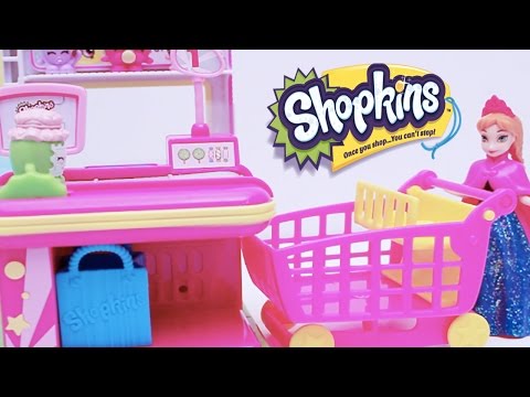 Disney Frozen Princess Anna at Shopkins Supermarket Small Mart | Princess Magic Clip Dolls Toys