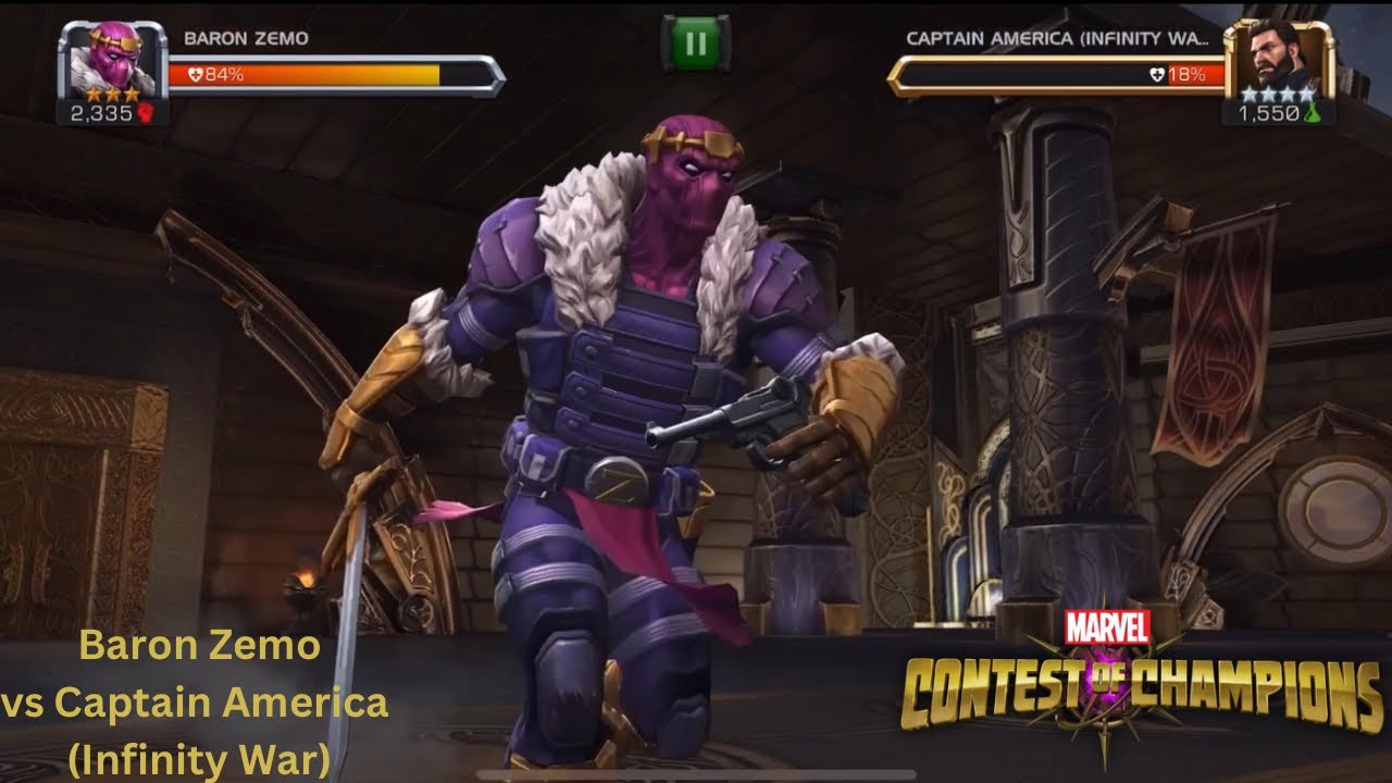 Marvel Contest of Champions Baron Zemo vs Captain America (Infinity War ...