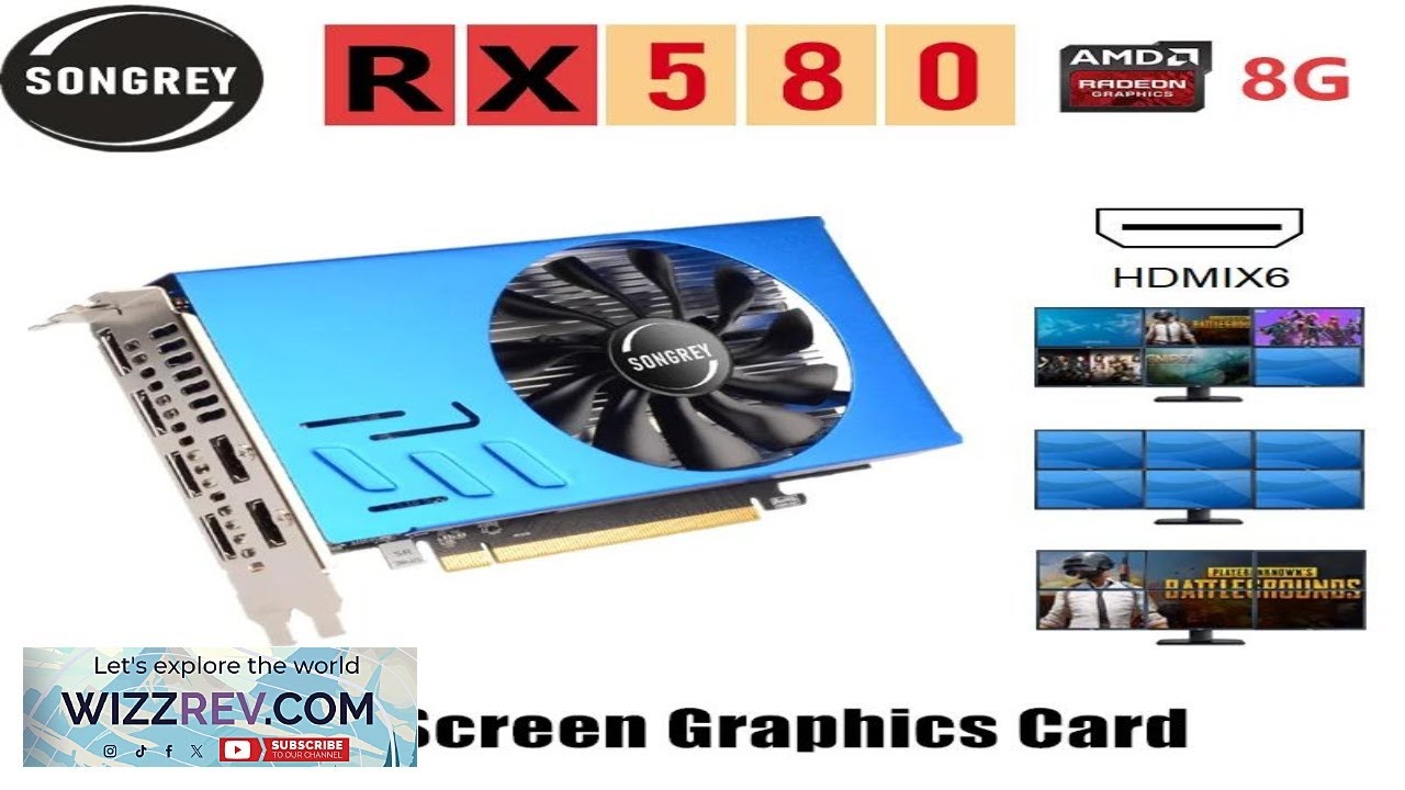 SONGREY AMD RX 580 8gb R7 350 Graphics Card Multi- display 2048SP ...
