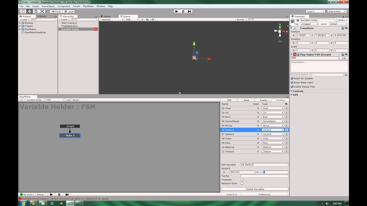 Introduction to Playmaker Basic Variables - YouTube