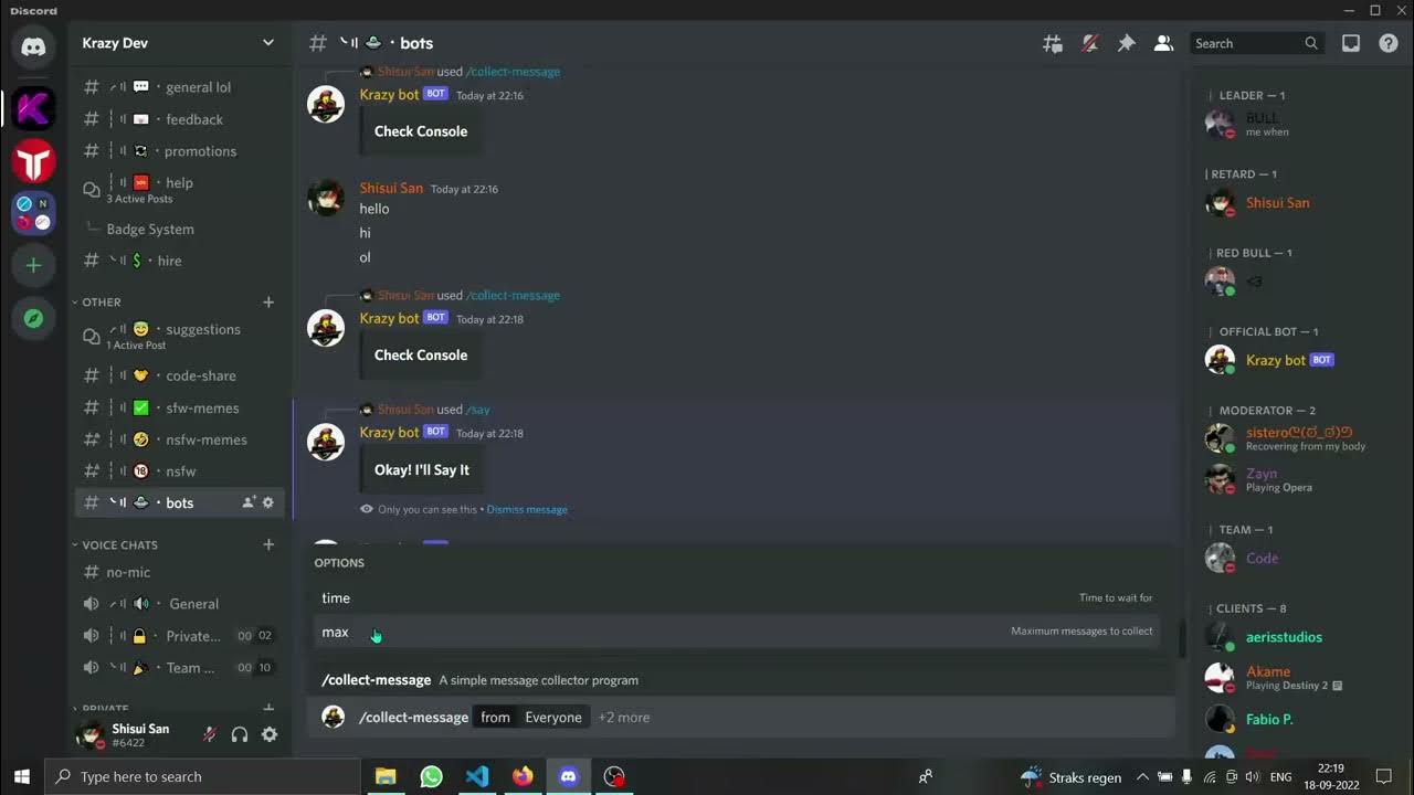 Discord message collector advanced #shorts #discord #javascript #bot #discordbot #hustle - YouTube