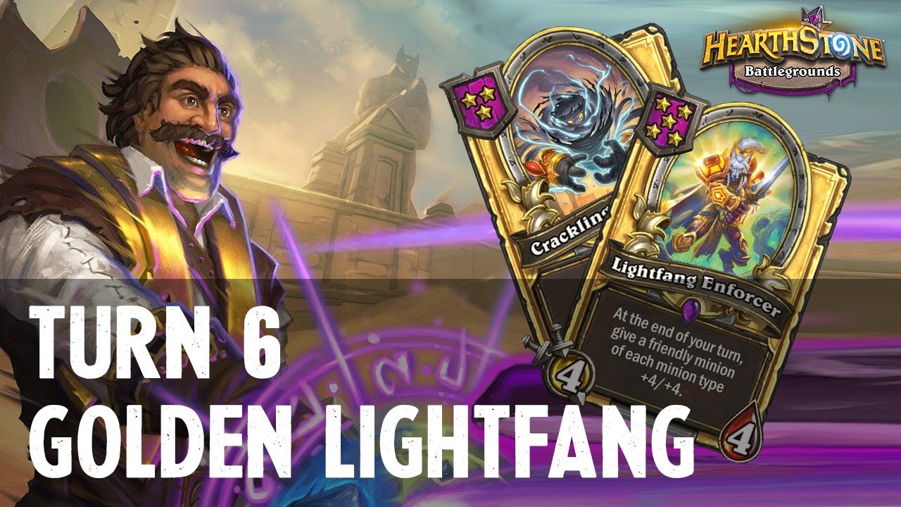 TURN 6 GOLDEN LIGHTFANG ft. Reno | Hearthstone Battlegrounds (19.6 ...
