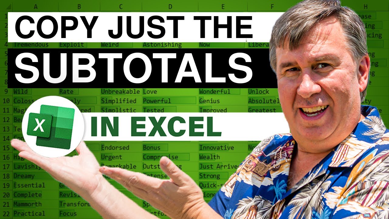 Excel In Depth 22 Copying Subtotal Rows YouTube Excel In Depth 22 Copying Subtotal Rows YouTube