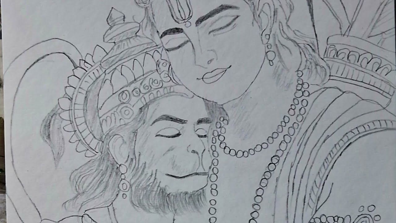 my drawing Ram ji and hanuman ji drawing 🙏 subscribe kar do ♥️ Jay shri ...