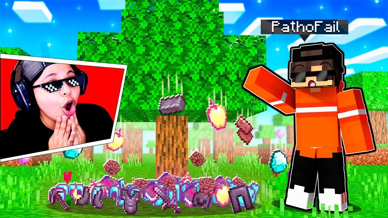 MINECRAFT PERO LOS ÁRBOLES ME DAN ITEMS OP 🌳 | Pathofail - YouTube