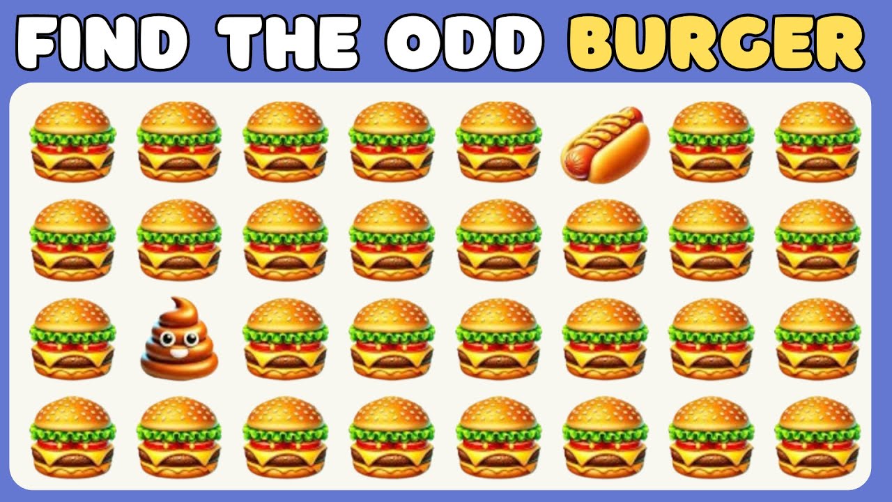 Find the ODD One Out - Junk Food Edition 🍔🍕🍩 Easy, Medium, Hard -Emoji ...