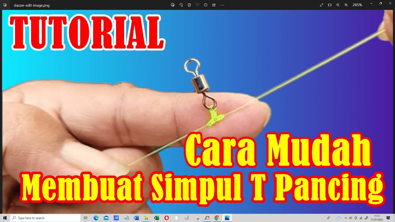 Cara Mudah Membuat Simpul T Pancing || Tutorial - YouTube
