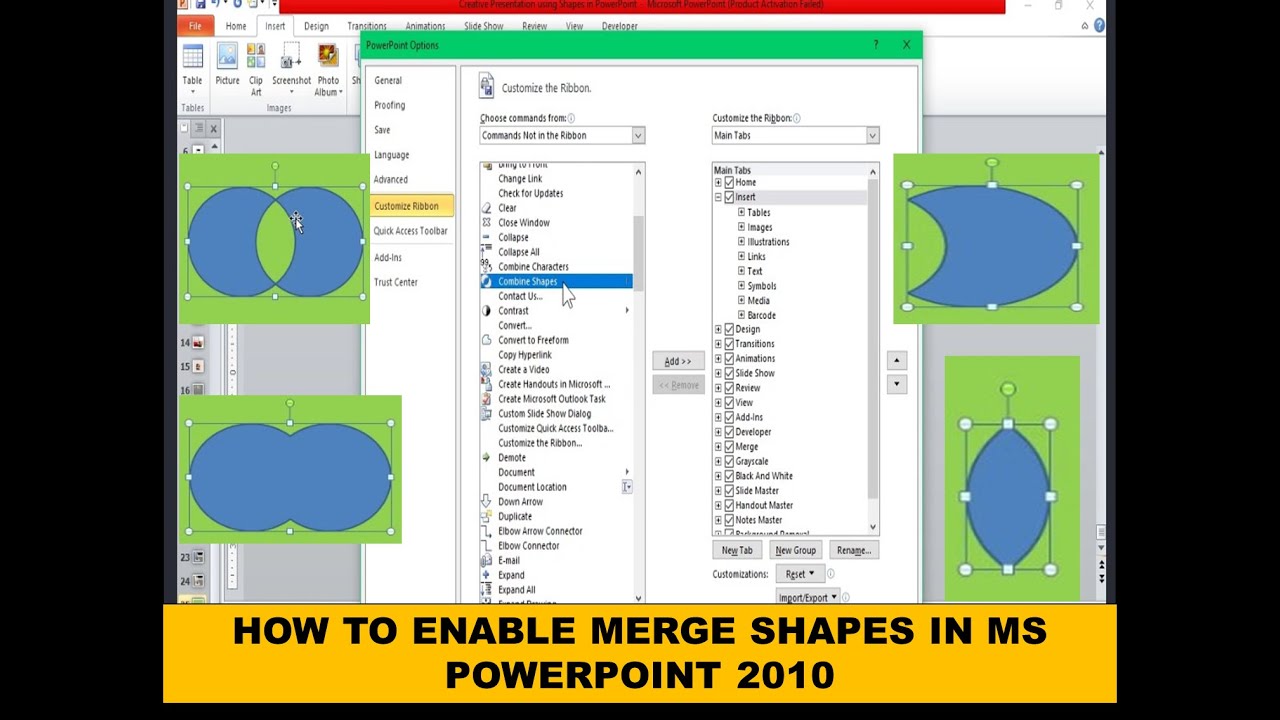 HOW TO ENABLE MERGE SHAPES IN MS POWERPOINT 2010 Tagalog Tutorial CAM how-to-enable-merge-shapes-in-ms-powerpoint-2010-tagalog-tutorial-cam