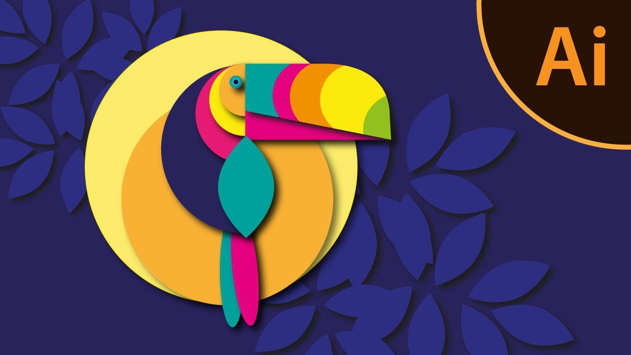 Vector illustration with geometric shapes in Adobe Illustrator - YouTube