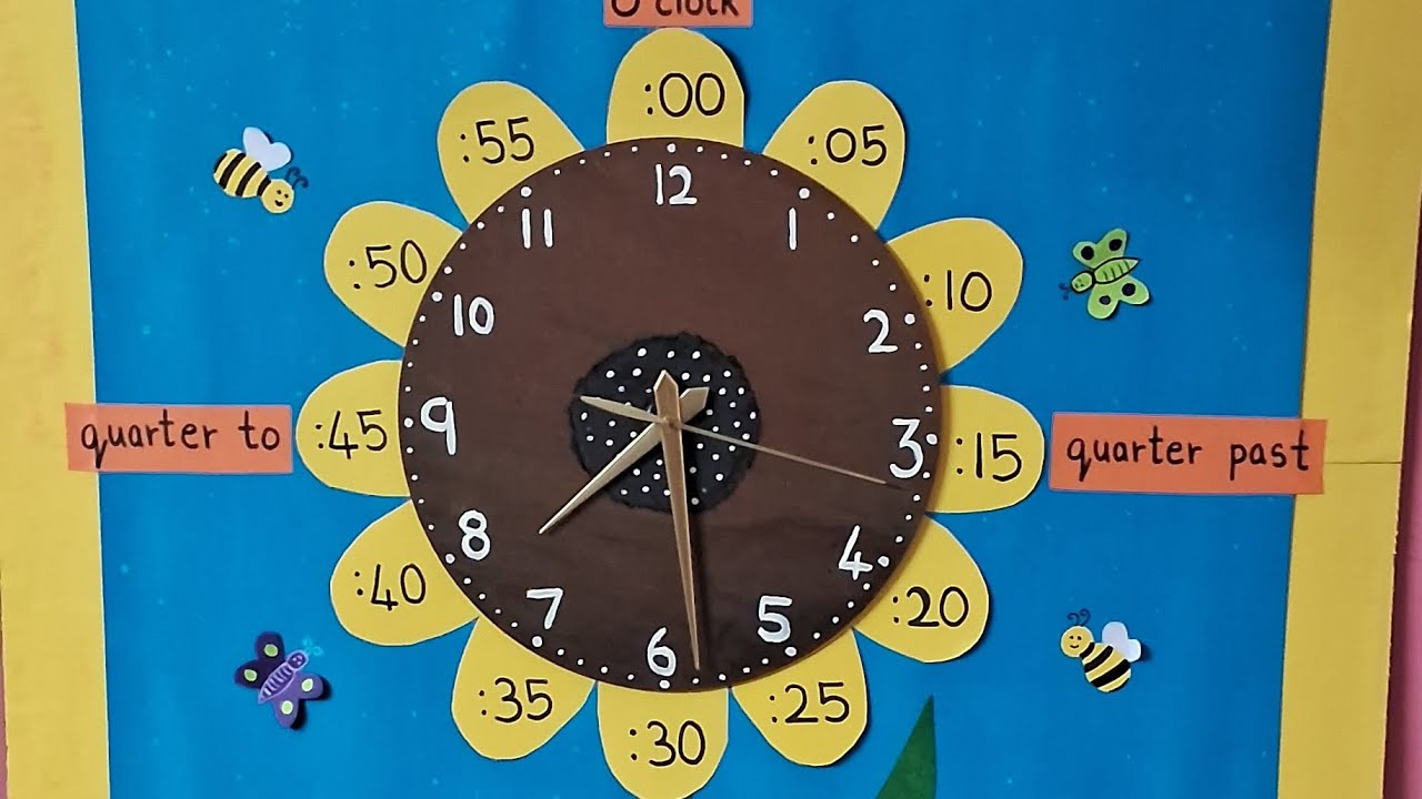 DIY Clock | School Math Project | Time | Craft time | Working model of ...
