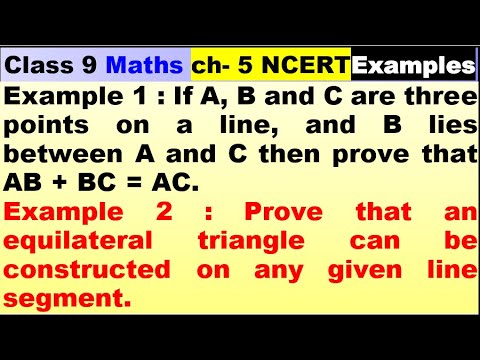 Class 9 Math ch 5 Example 1|Example 2|introduction of Euclid's Geometry|Chapter 5|Math|NCERT ...