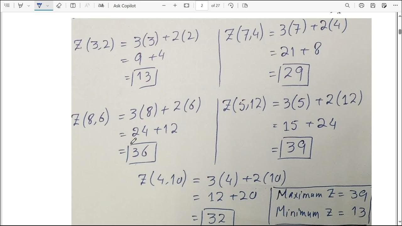 Ex # 7.6 Q # 1- 4: Linear Programming, graphed system - YouTube