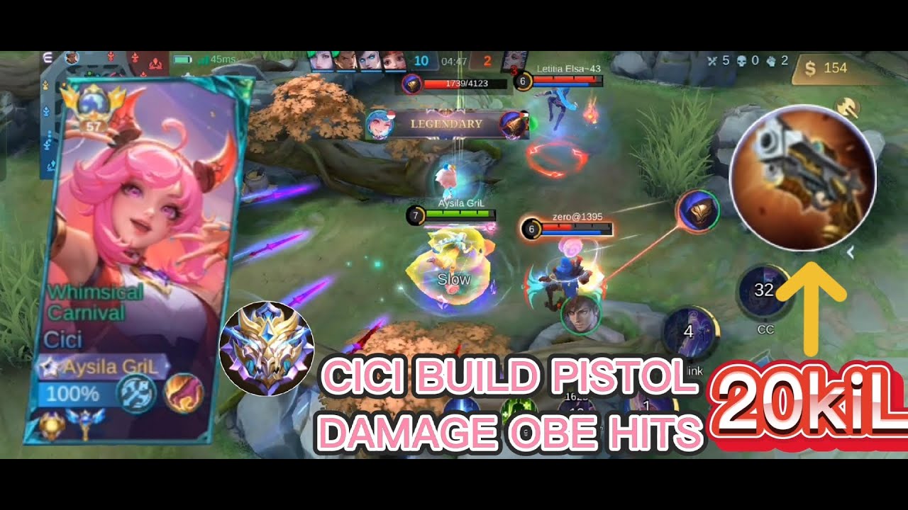 CICI BUILD PISTOL DAMAGE ONE HITS MOBILE LEGENDS - YouTube