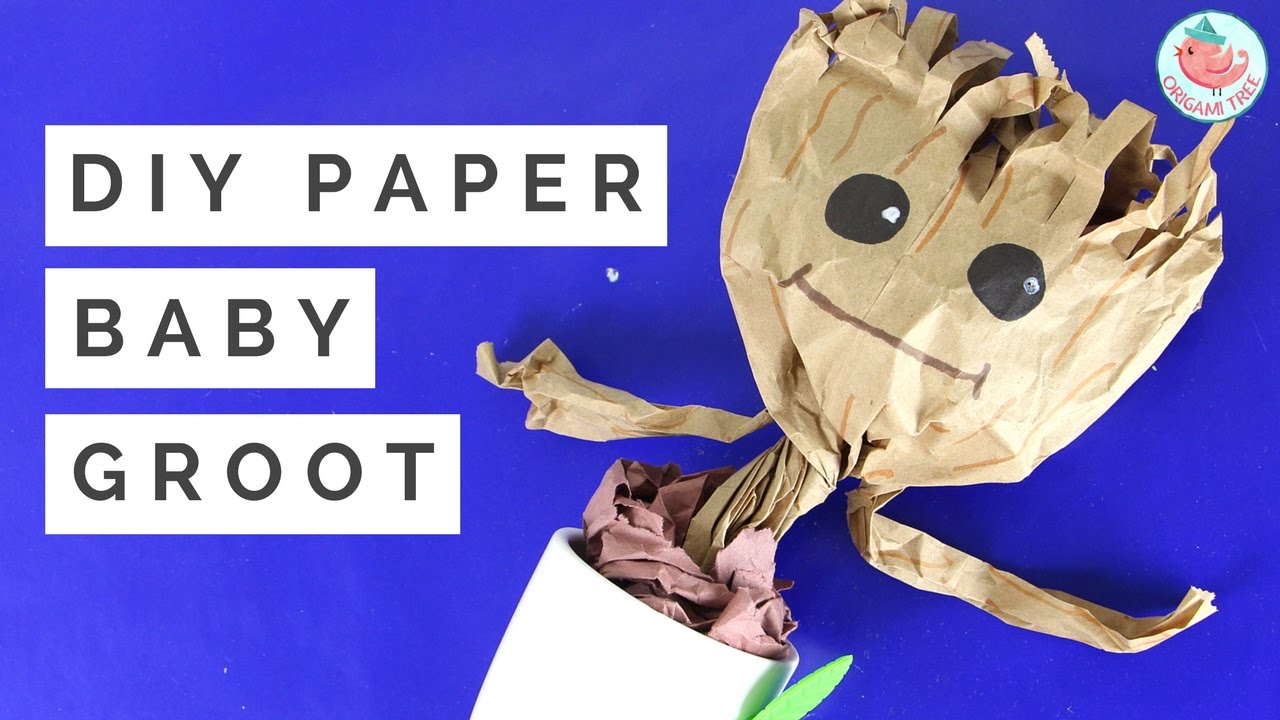 DIY Baby Dancing Groot Tutorial - How to Make a Paper Craft Groot from ...