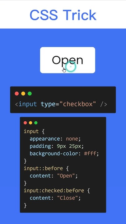 how to make an Open or close button animation effect using html and CSS with javascript # ...