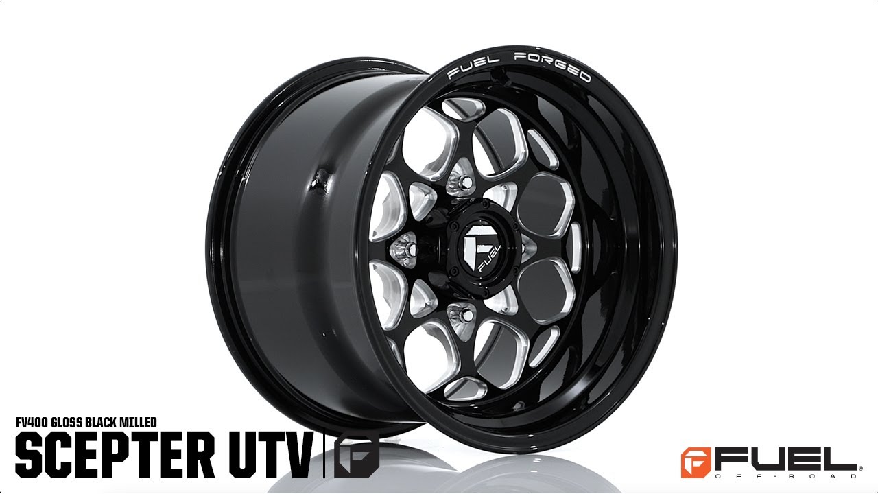 FUEL UTV SCEPTER - 15X10 - GLOSS BLACK MILLED - YouTube