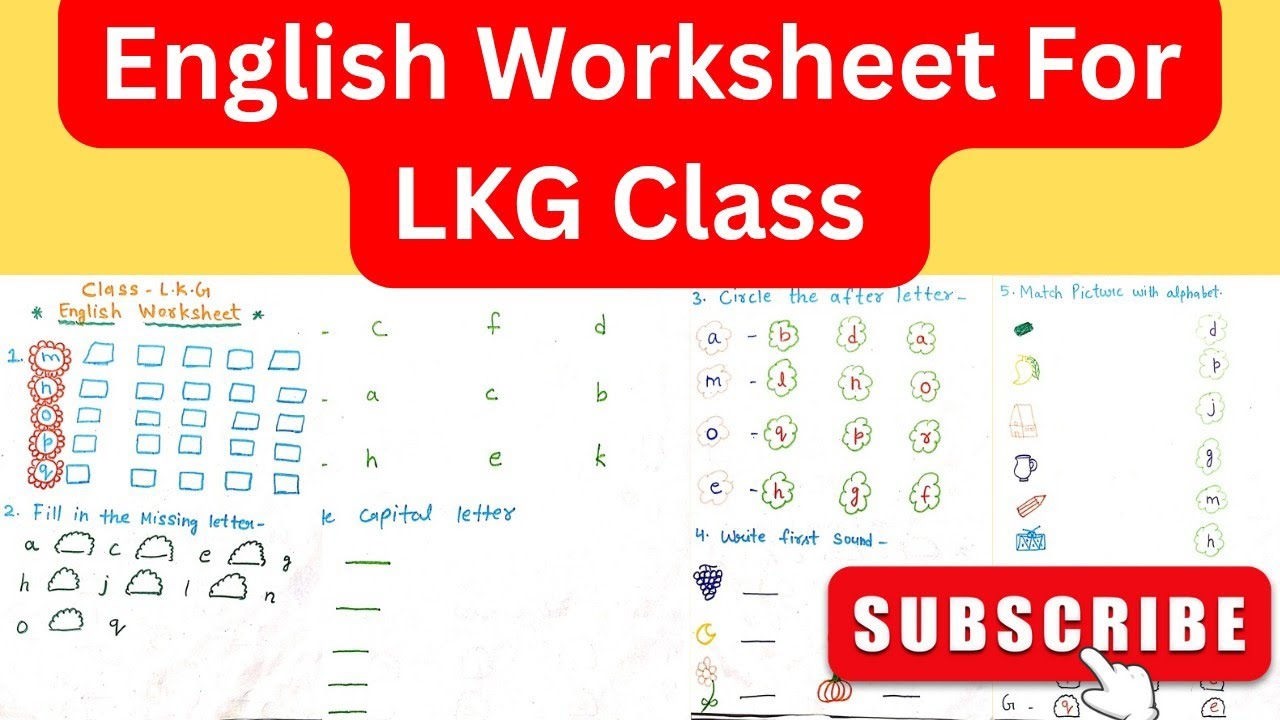 Latest worksheet for lkg class/English worksheet for lkg / english ...