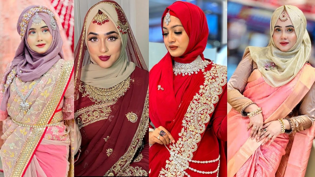 Beautiful Saree with Hijab Styling Ideas//Hijab Styles for Saree Lovers ...