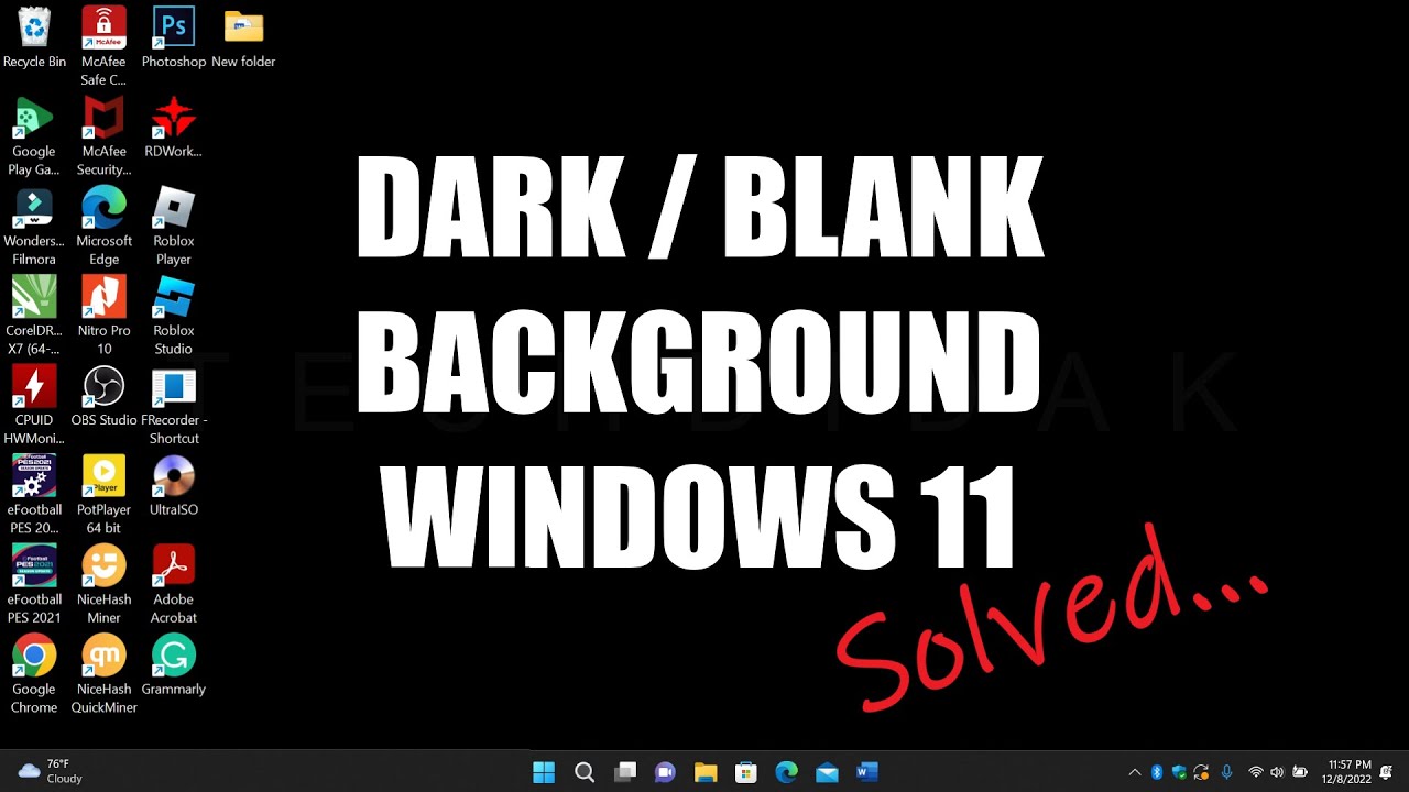 Background Windows 11 Menjadi Hitam Tidak Bisa Diganti (SOLUSI) - YouTube