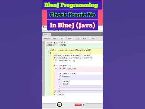 Simple Code Check Pronic No or Not in BlueJ ll Pronic Number ll Java programming ll Bluej ...
