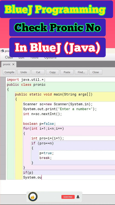 Simple Code Check Pronic No or Not in BlueJ ll Pronic Number ll Java programming ll Bluej ...