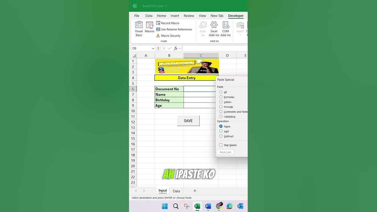 Paano mag create ng Basic data entry#excel #exceltutorials #Exceltip # ...