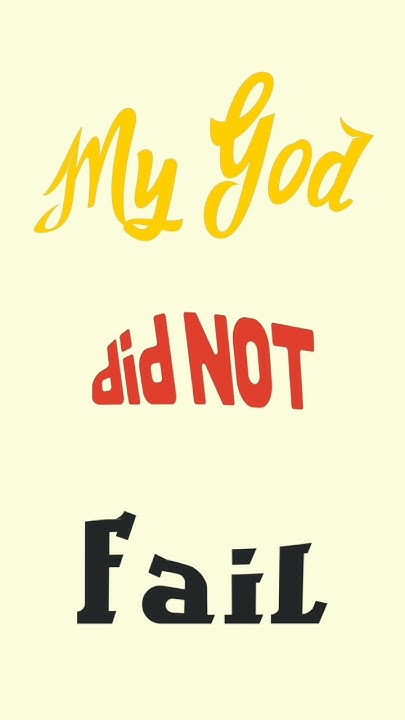 My God Did NOT Fail | A Bold Declaration of Faith #faithfirst - YouTube