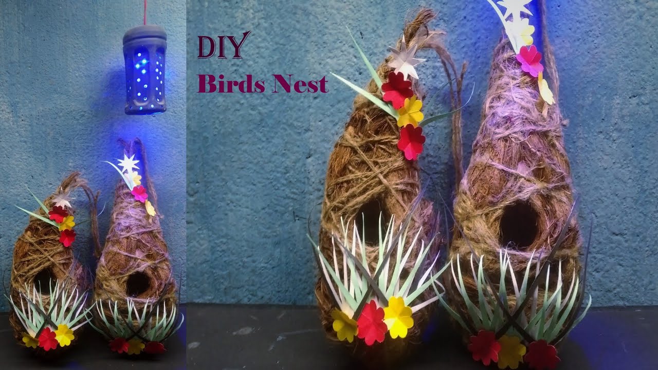 How to make a Bird's Nest At Home || DIY Bird's Nest || Natural Birds ...