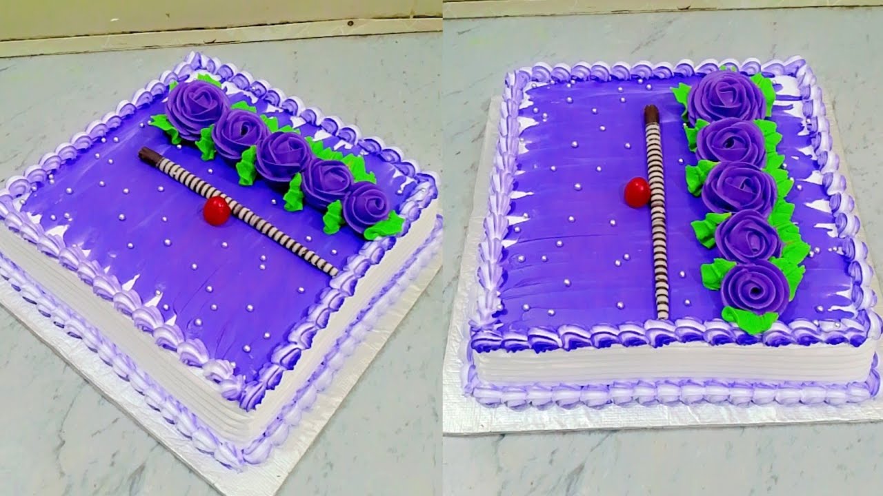 Amazing Purple Color Cake Design | White & Purple Color Cake Decoration ...