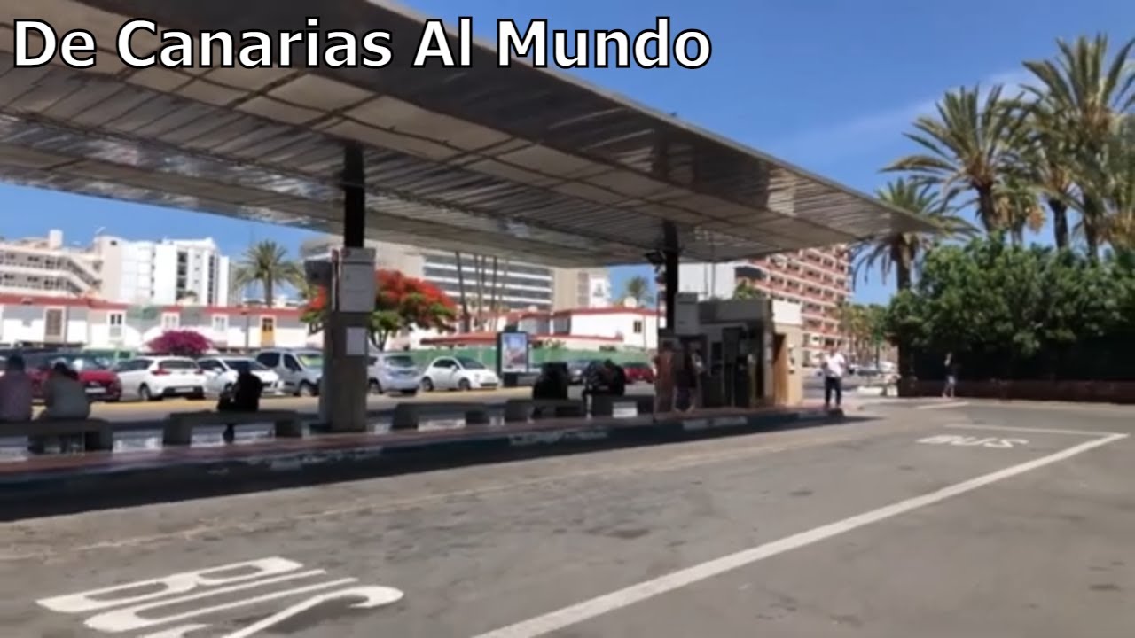 GRAN CANARIA - PLAYA DEL INGLES. Parque Tropical Bus Station & Hotels ...