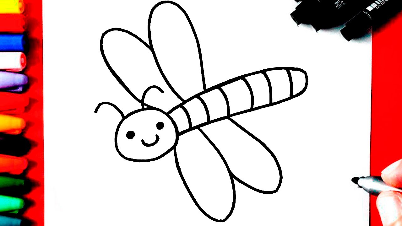 COMO DIBUJAR UNA LIBELULA - YouTube
