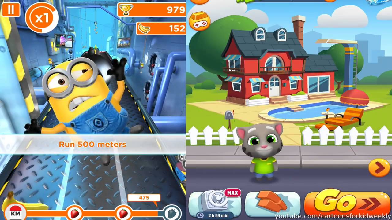 Minion Rush vs Talking Tom Gold Run - YouTube