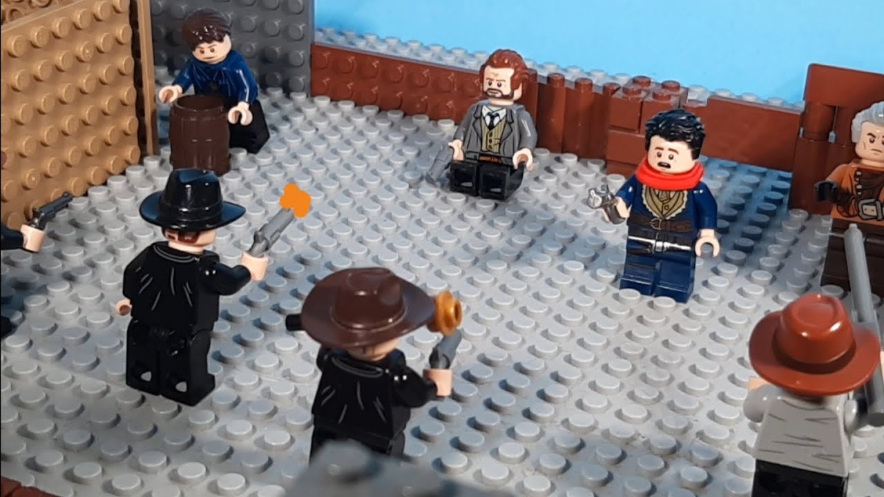 lego tombstone ok corral gunfight animation - YouTube