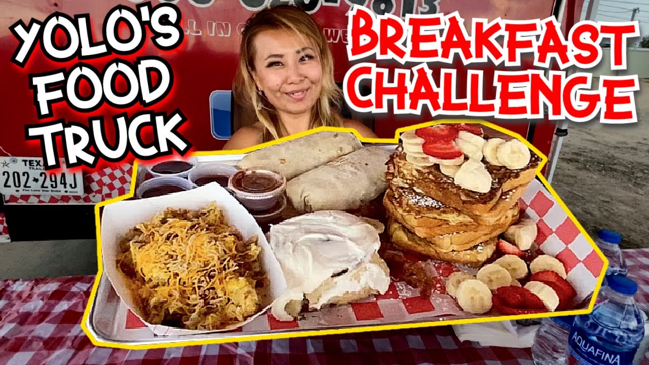 YOLO'S FOOD TRUCK BREAKFAST CHALLENGE....I DO IT IN THE STORM?! # ...