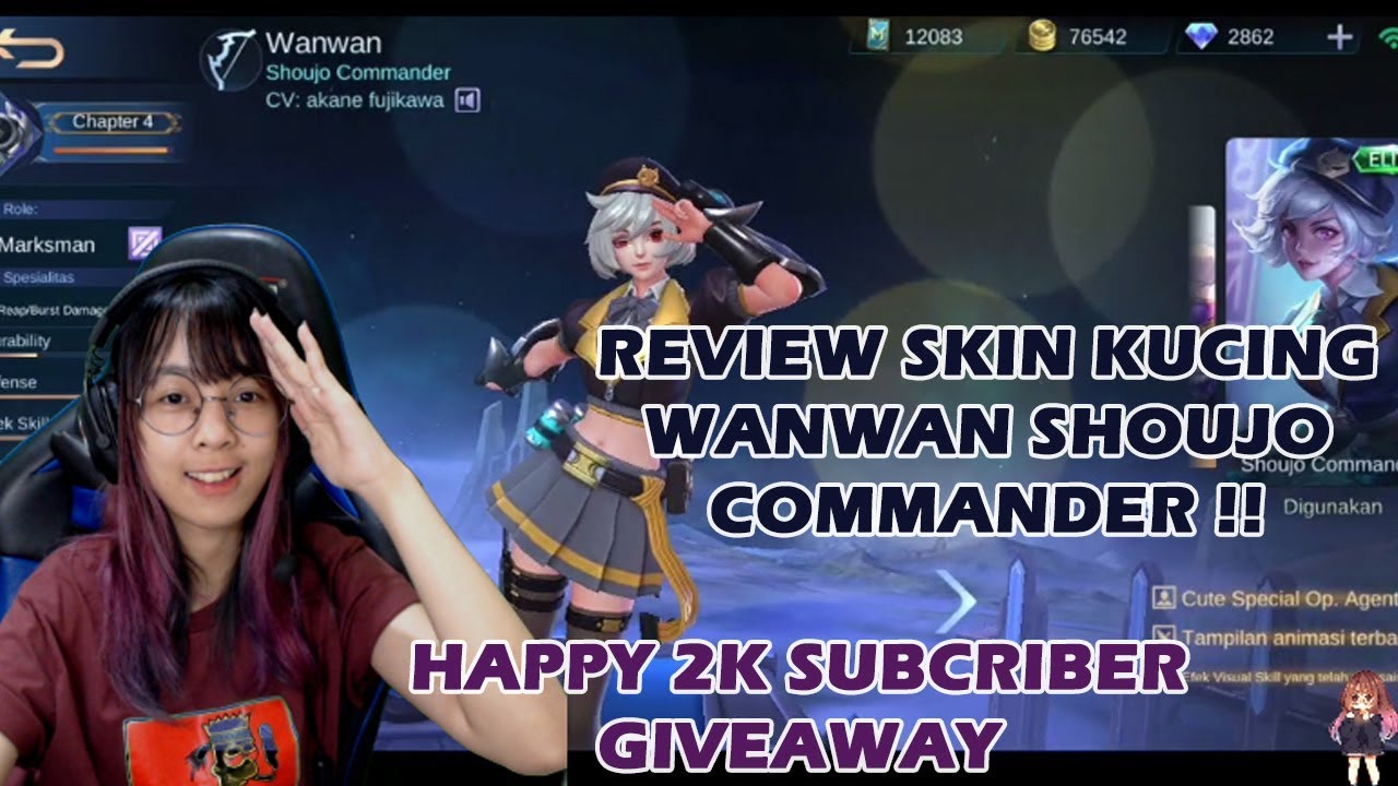 #giveaway #wanwan #mlbb (GIVEAWAY) REVIEW SKIN WANWAN SHOUJO COMMANDER ...