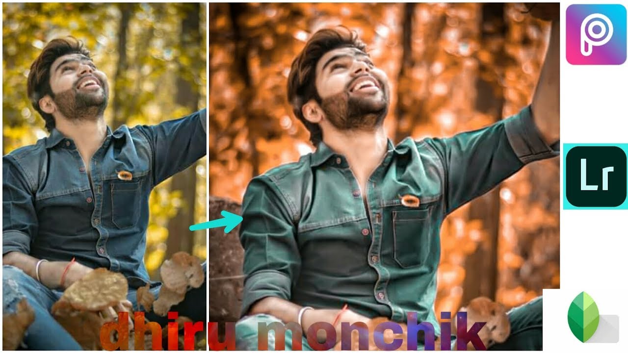 dhiru monchik photo editing with /picsart/lightroom/snapseed - YouTube