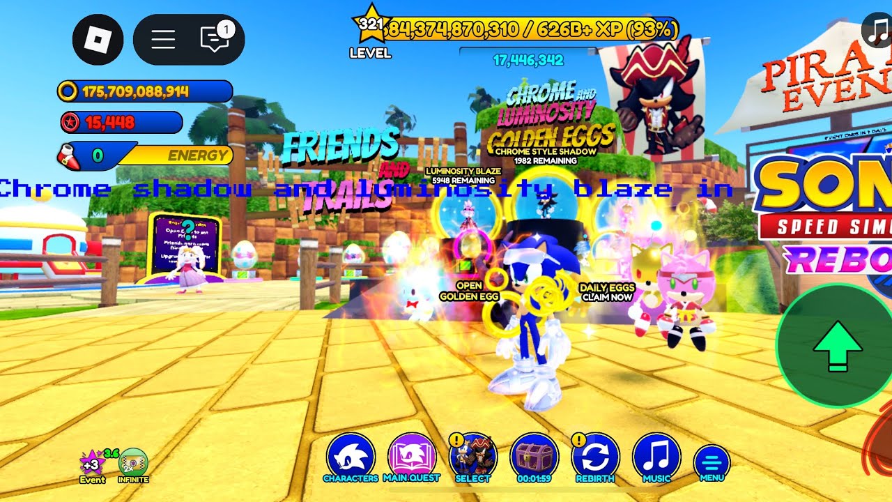 Chrome shadow and luminosity blaze in sonic speed simulator - YouTube