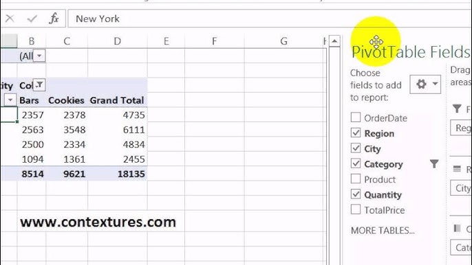 Navigating The Pivot Table Field List Youtube