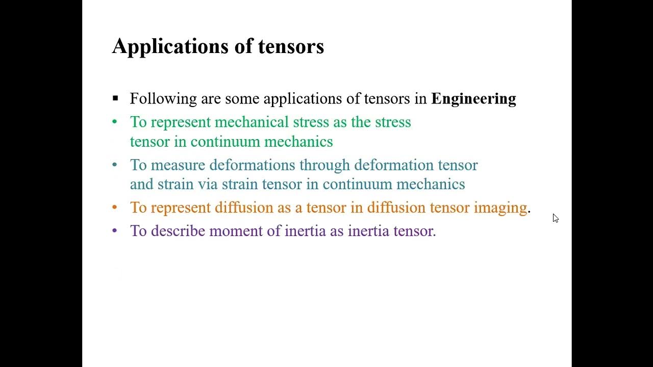 MTH 623|| LECTURE # 3||#tensoranalysis #tensors|3 Applications of tensors - YouTube