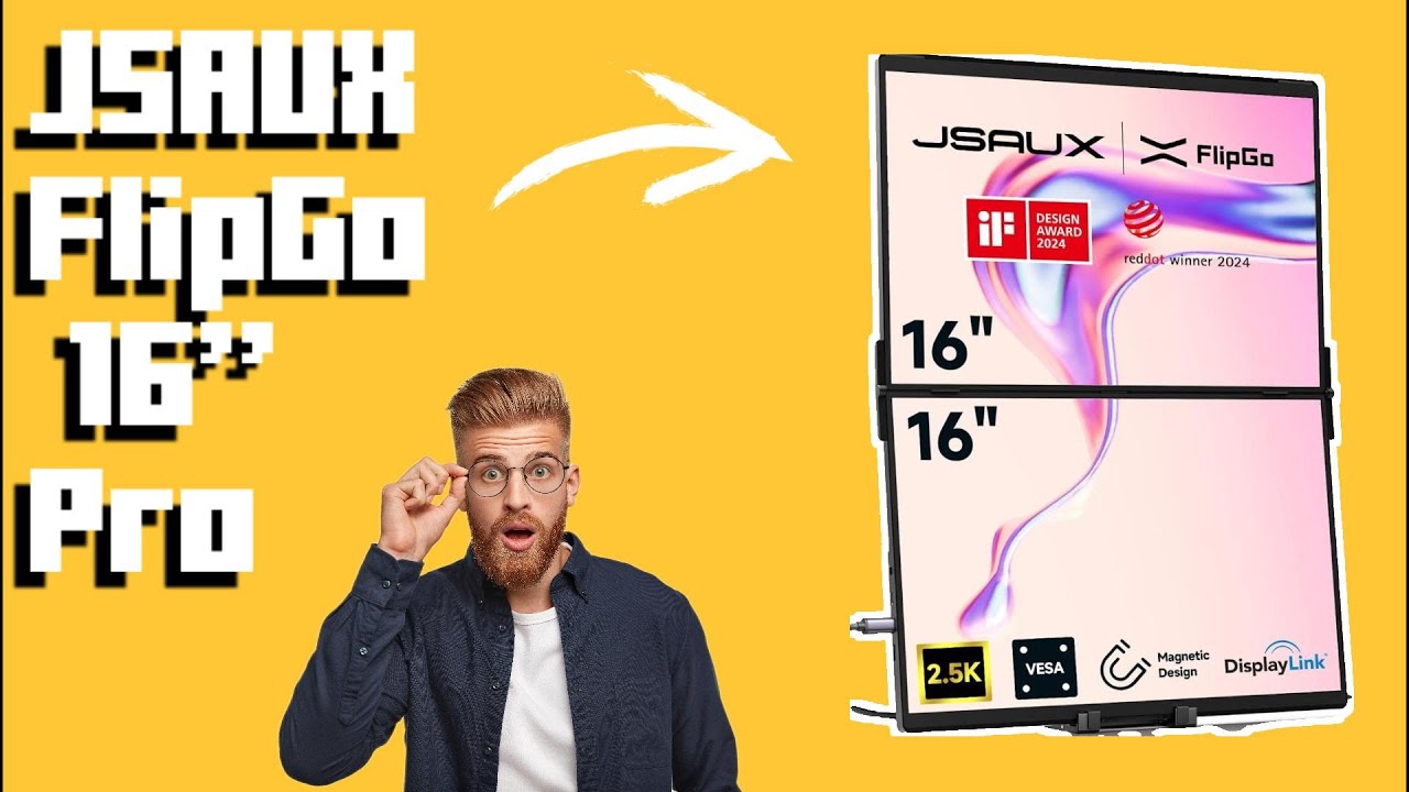 JSAUX FlipGo Pro Dual Screen Portable Monitor Review - YouTube